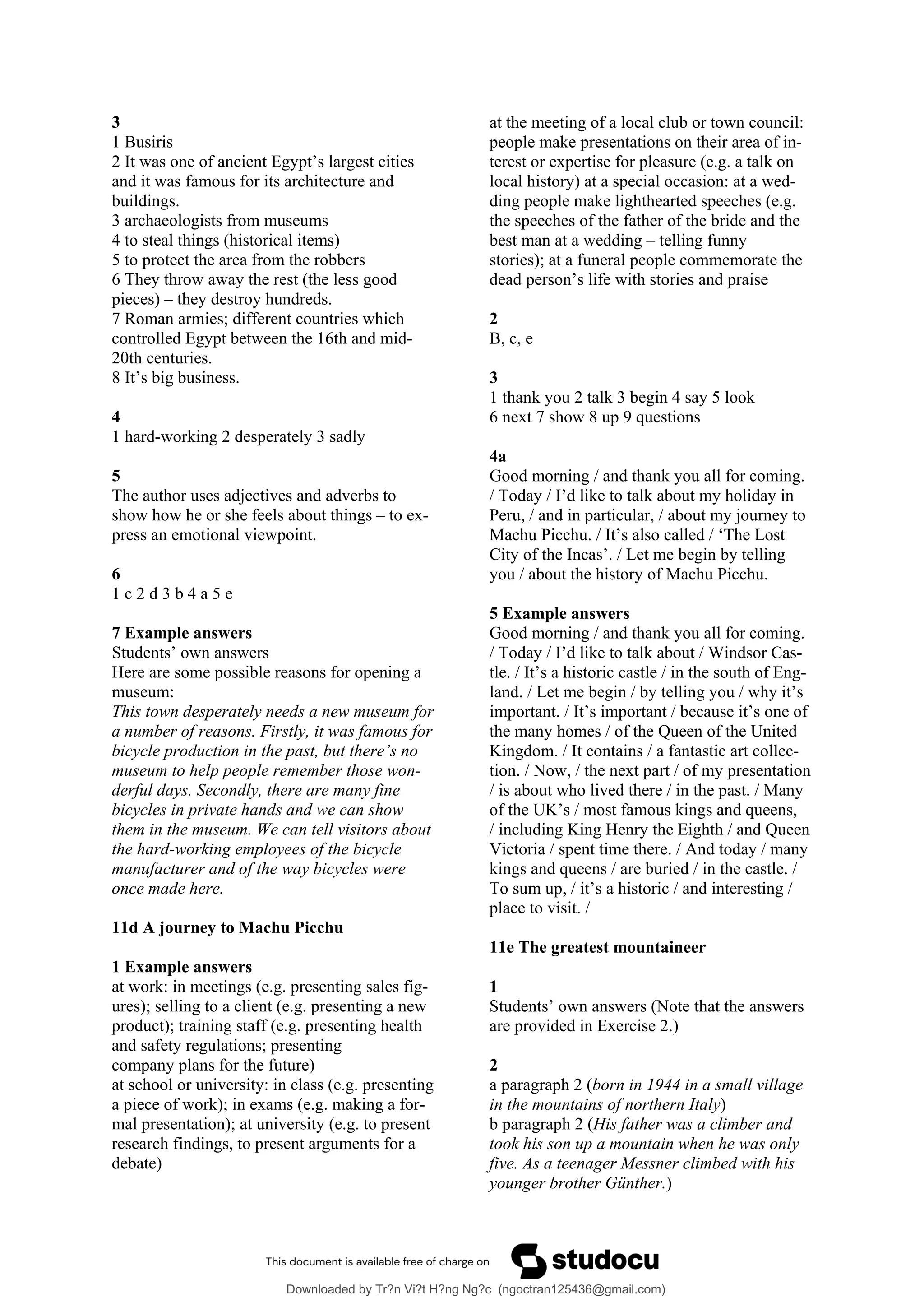 dap an sach tieng anh anh van life a2-b1 | PDF