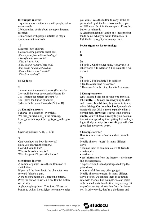 dap an sach tieng anh anh van life a2-b1 | PDF