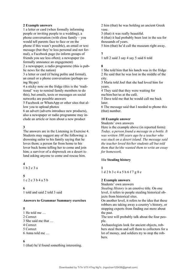 dap an sach tieng anh anh van life a2-b1 | PDF