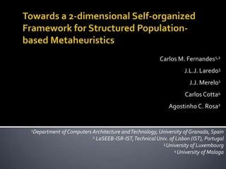 Towards a 2-dimensional Self-organized Framework for Structured ...