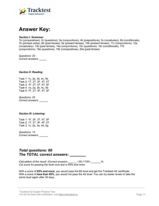 English-test-with-answers english test for beginners | PDF