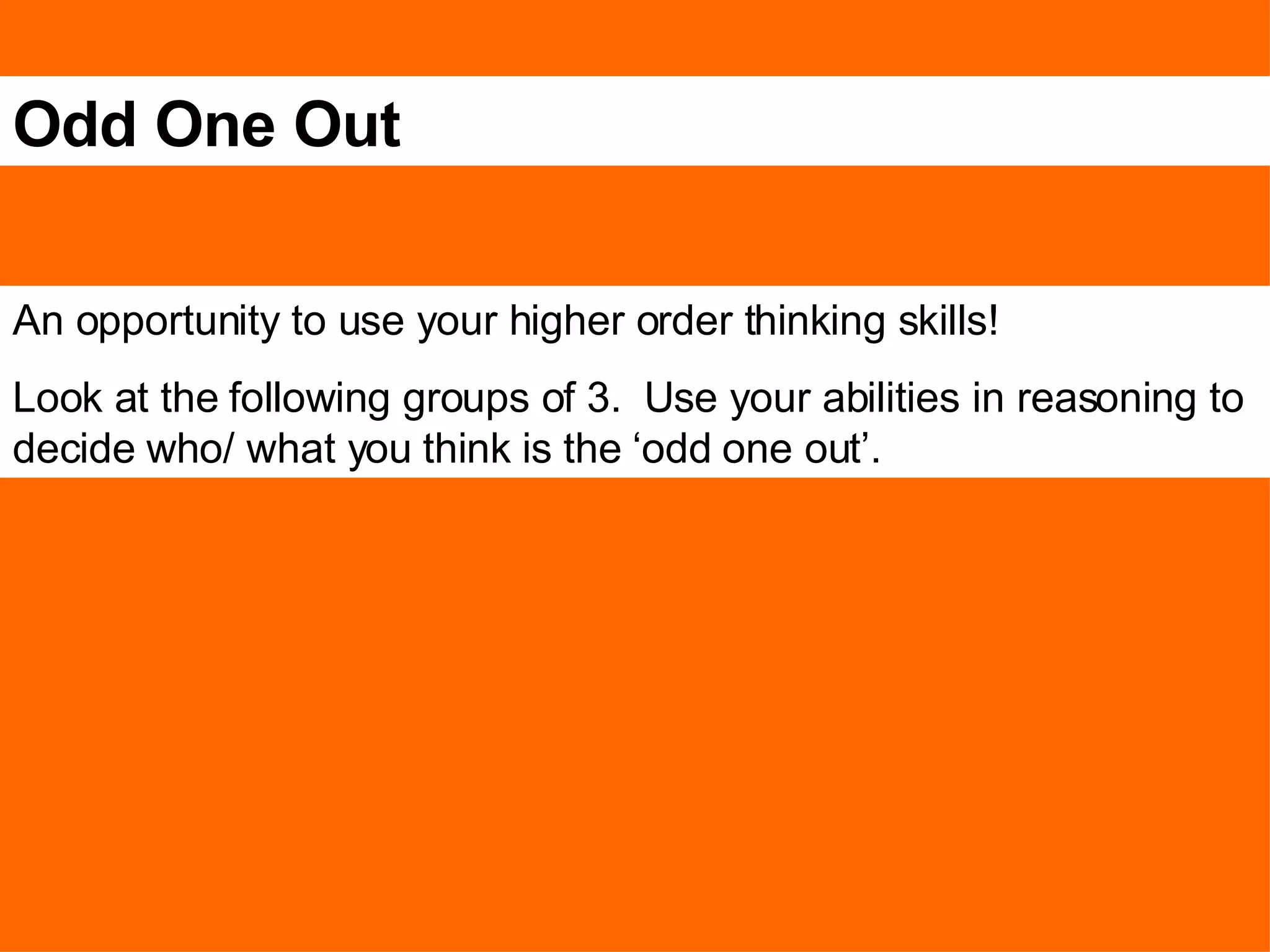 A2 Govt. and Politics UNIT4B Odd one out | PPT