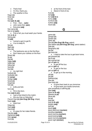 A2 key-2020-vocabulary-list | PDF