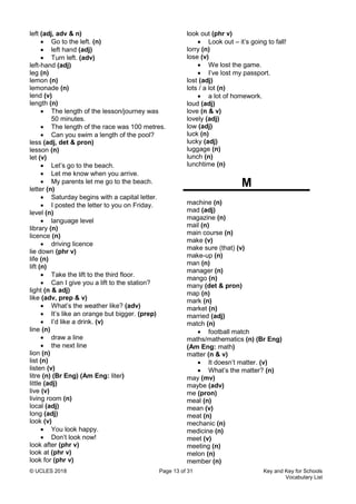 A2 key-2020-vocabulary-list | PDF