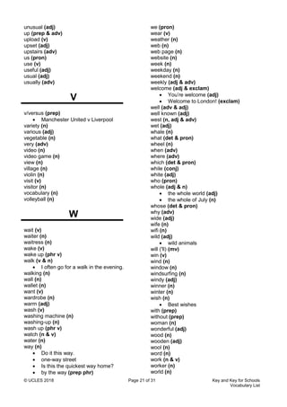 A2 key-2020-vocabulary-list | PDF