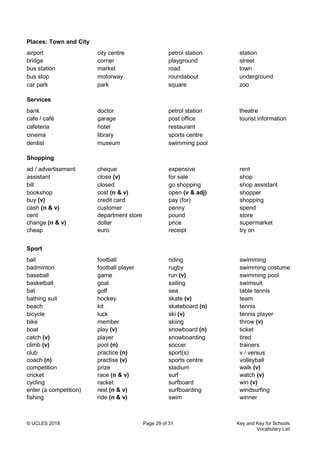A2 key-2020-vocabulary-list | PDF