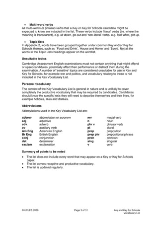 A2 key-2020-vocabulary-list | PDF
