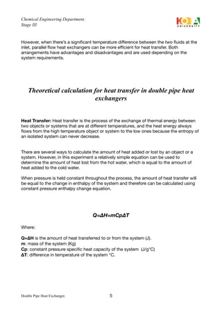 double pip heat exchanger lab | PDF