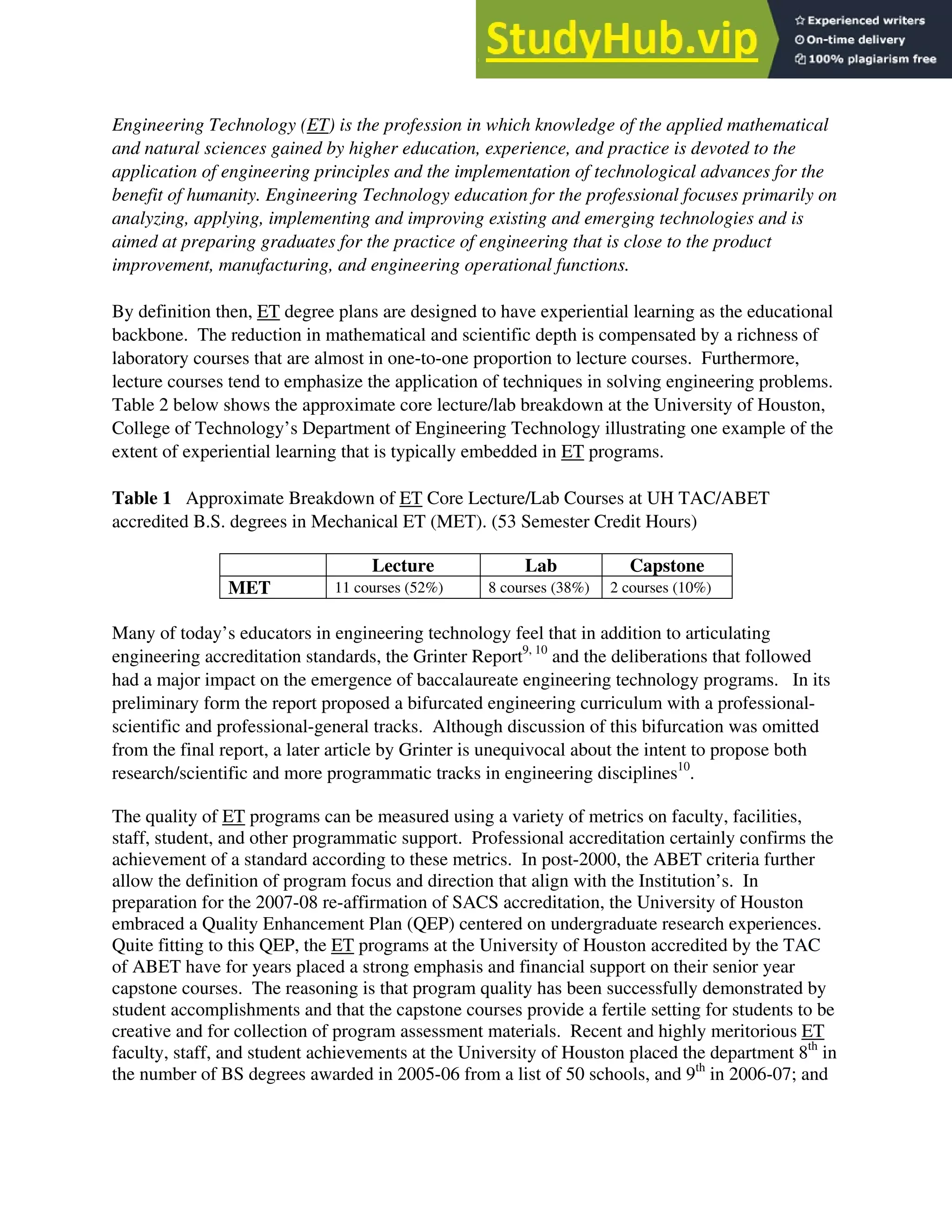 A 2-Year Common Template For Mechanical Engineering And Mechanical Engineering Technology | PDF ...