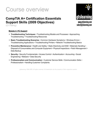 A+ 2009 Course Overview | PDF