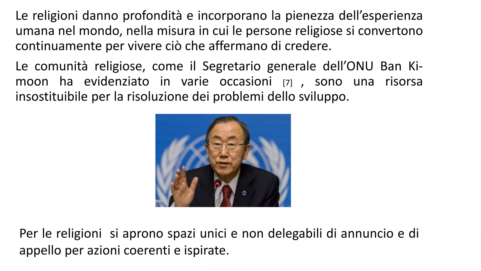 Agenda 2030 e ruolo delle religioni | PPTX