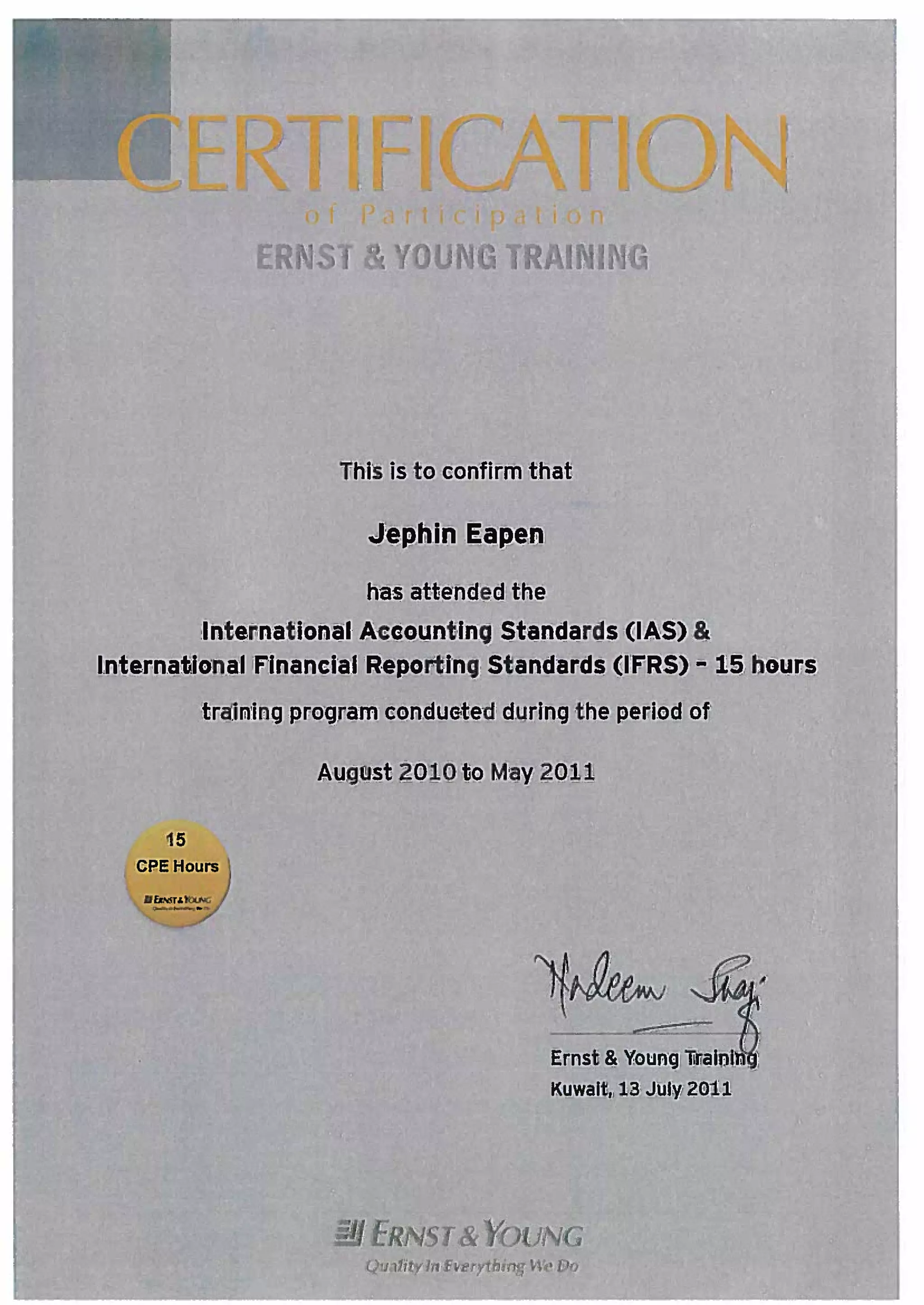 IFRS Certificate | PDF