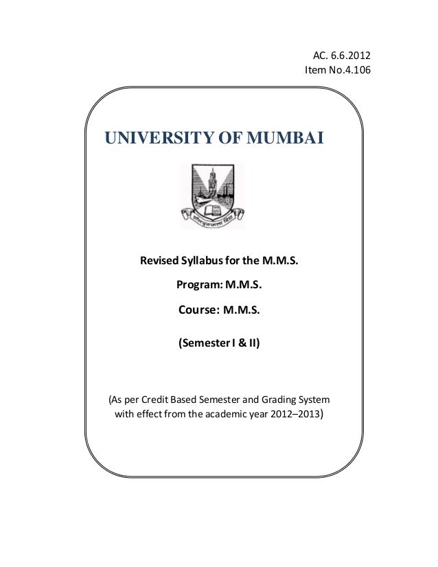 Mmssyllabusmumbai University