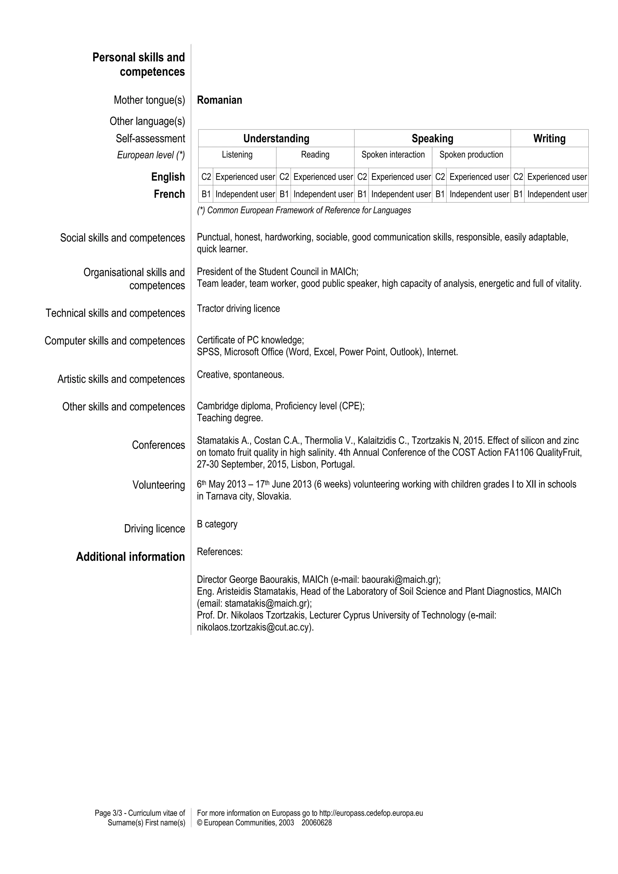 CV Costan Cristian Andrei English | PDF