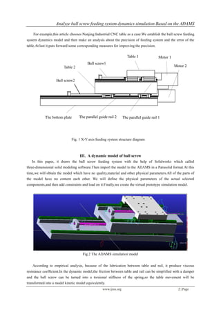 Analyze ball screw feeding system dynamics simulation Based on the ...