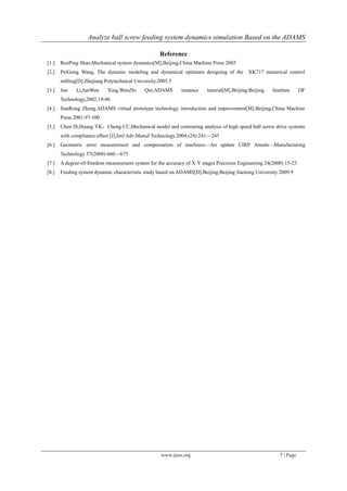 Analyze ball screw feeding system dynamics simulation Based on the ADAMS | PDF