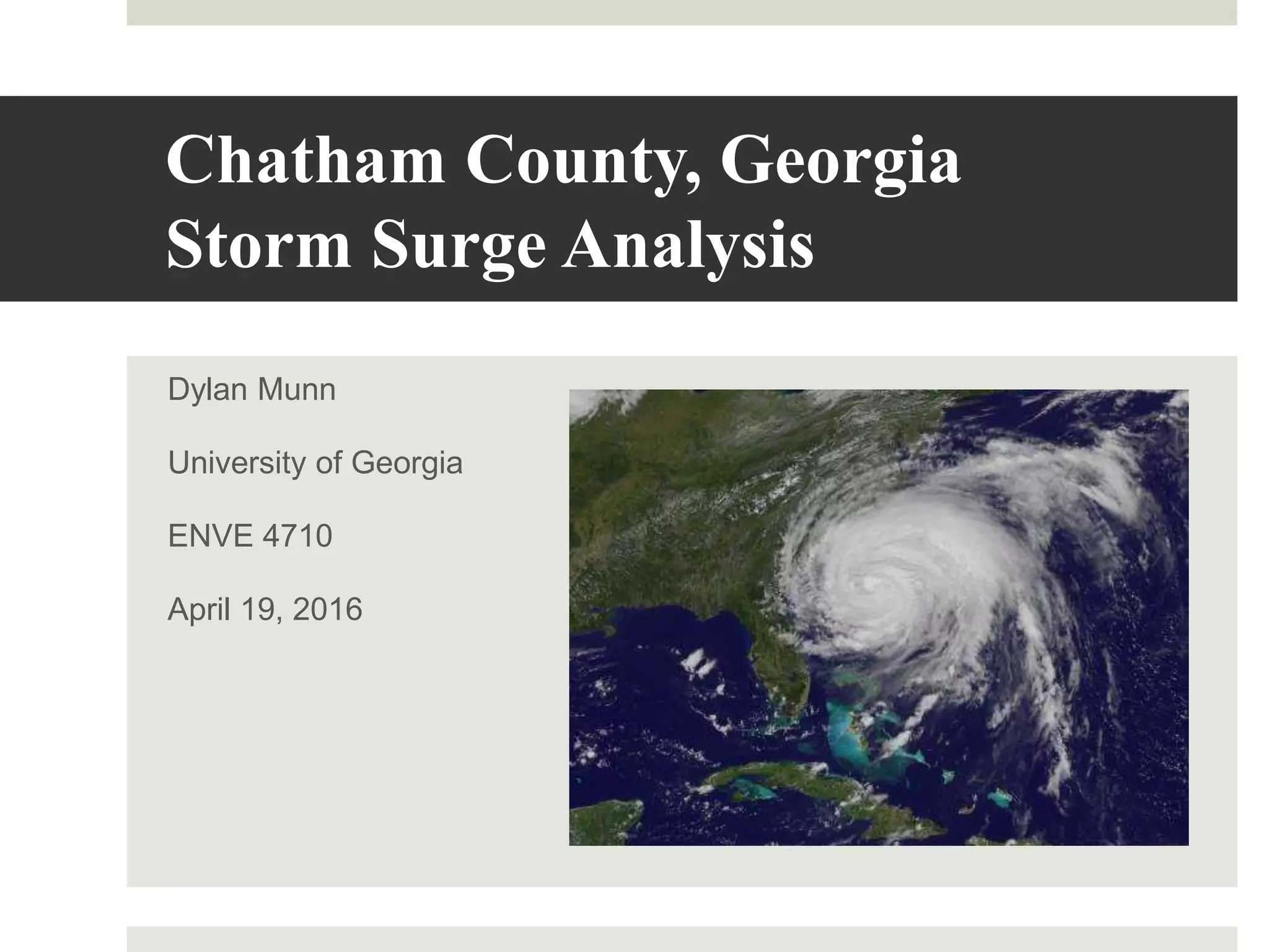 Chatham County, GA Storm Surge Analysis | PPTX