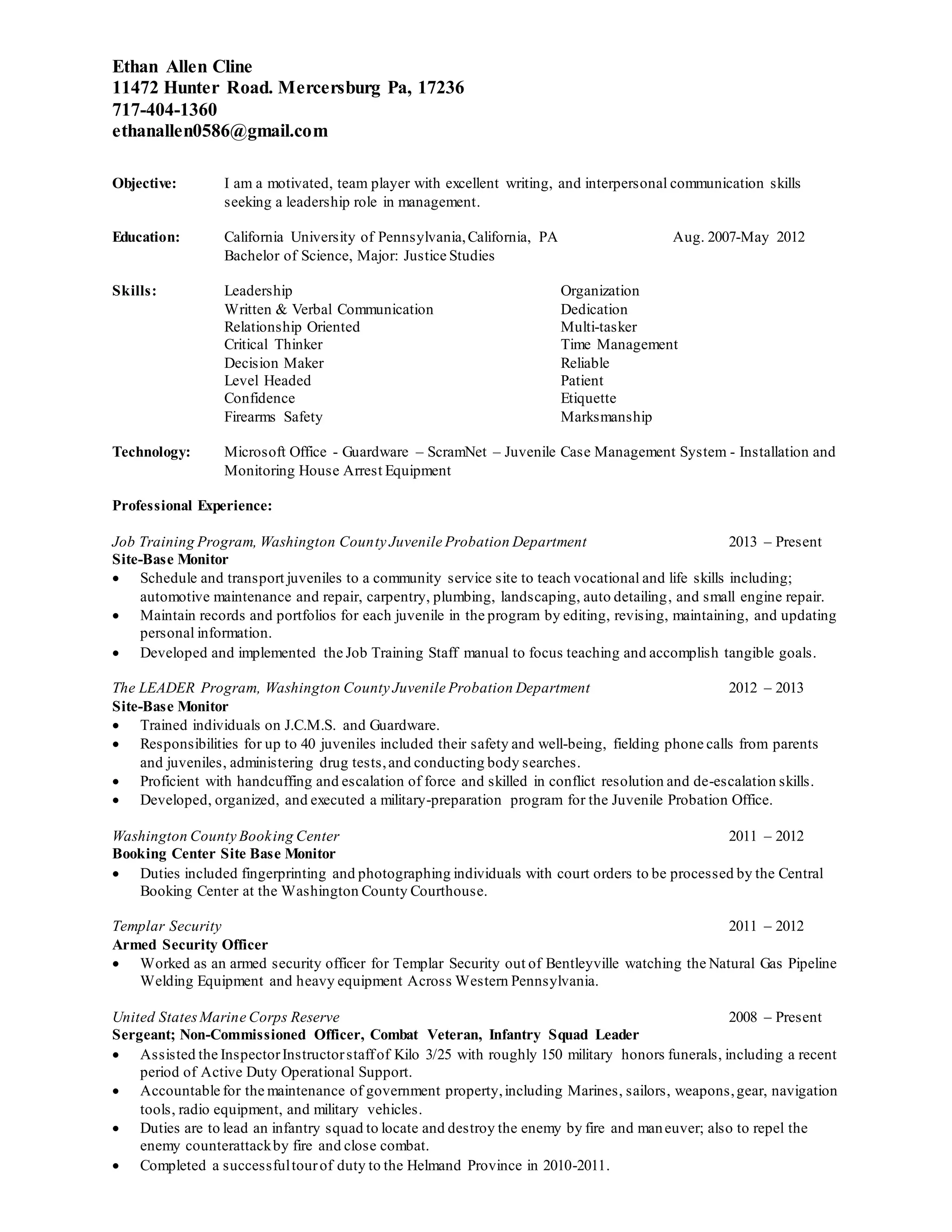 Ethan Allen Cline Resume New | DOCX