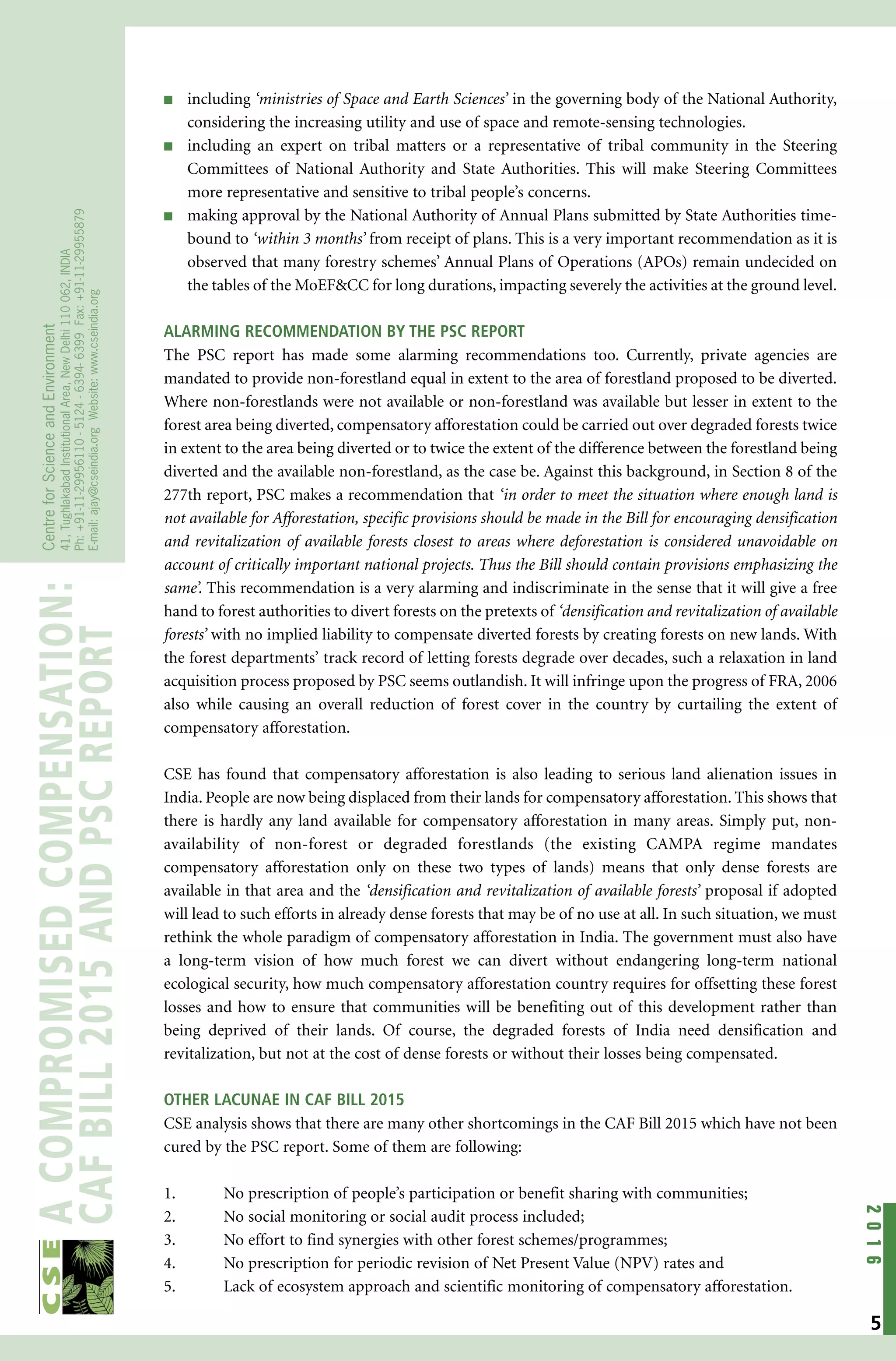CAF Bill Policy brief 2015 | PDF
