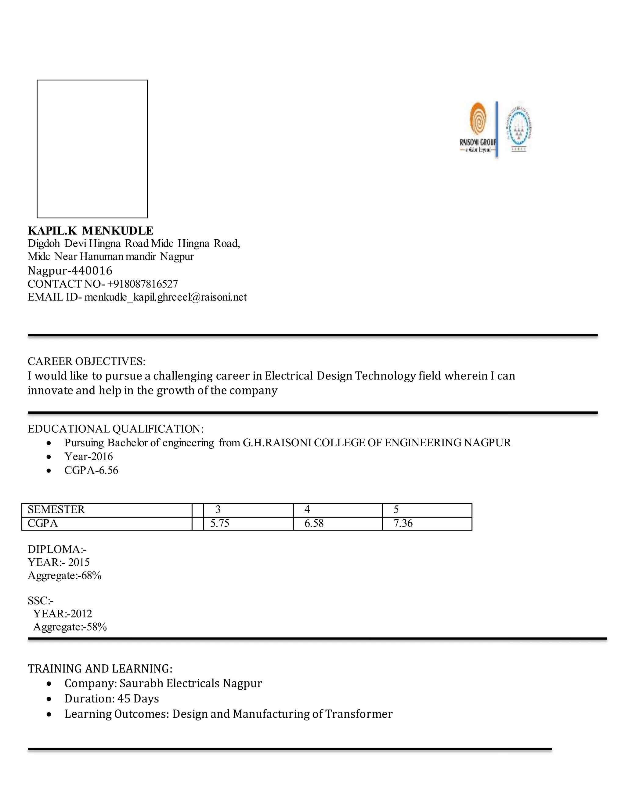 kapil resume | DOCX