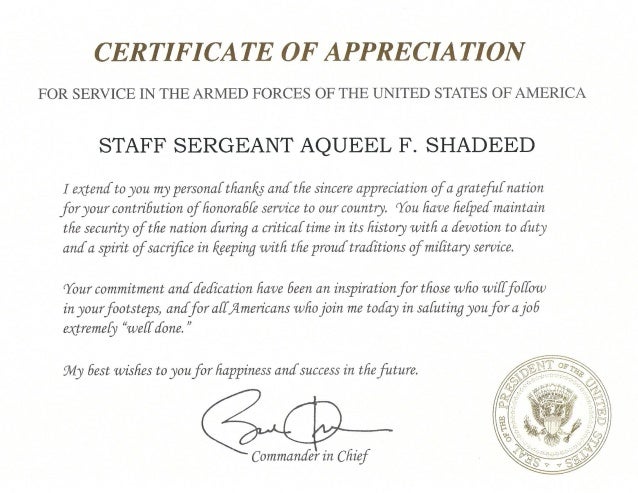 Certificate of Retirement