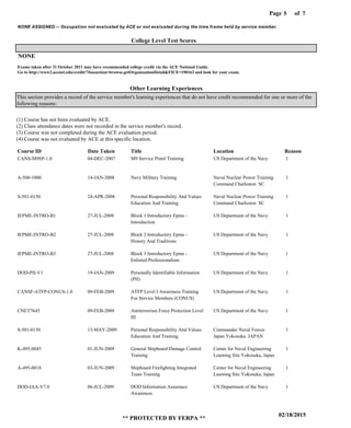 Military Training Summary Long Hand | PDF