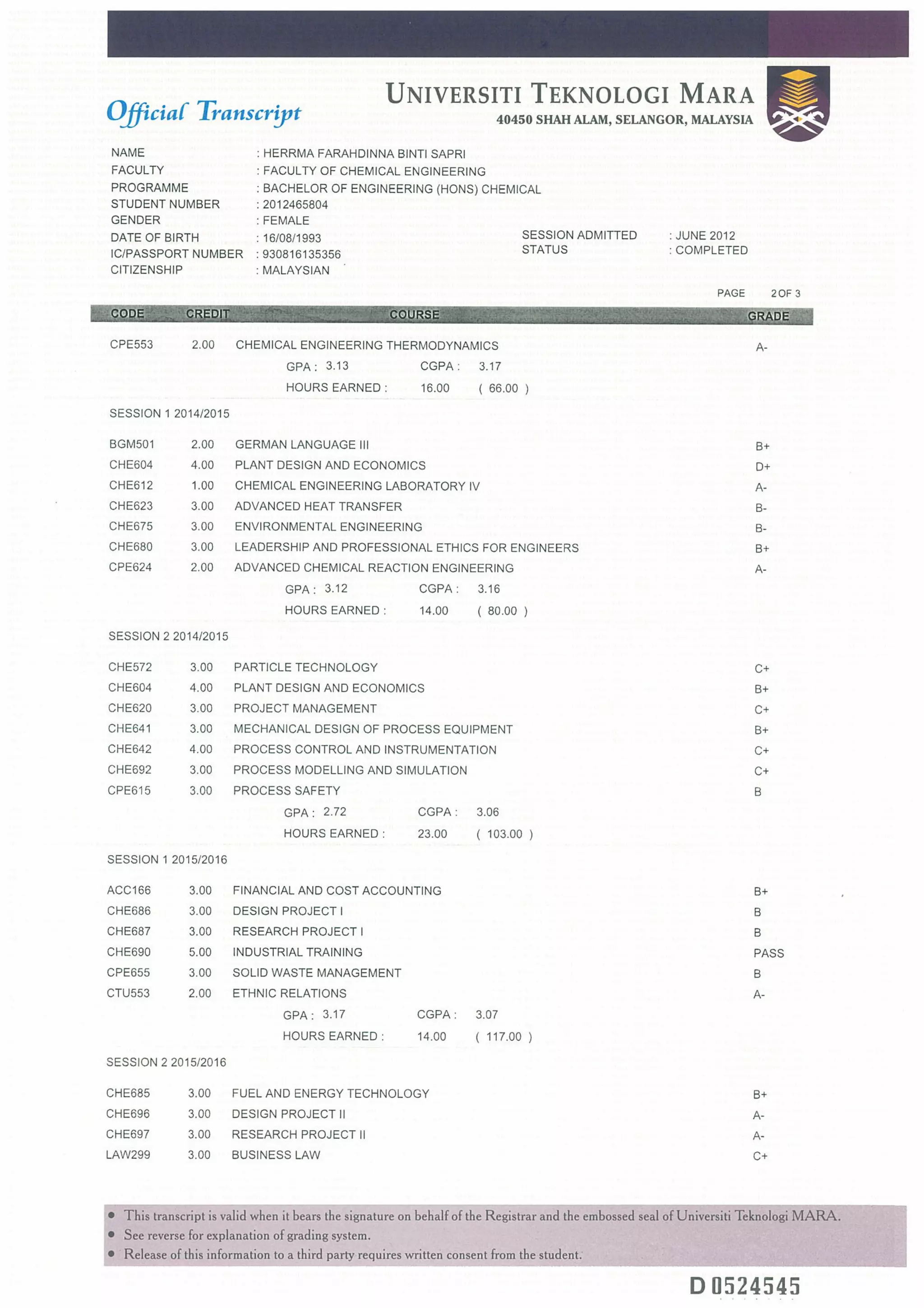 SHO CERTIFICATE AND ACADEMIC TRANSCRIPT | PDF