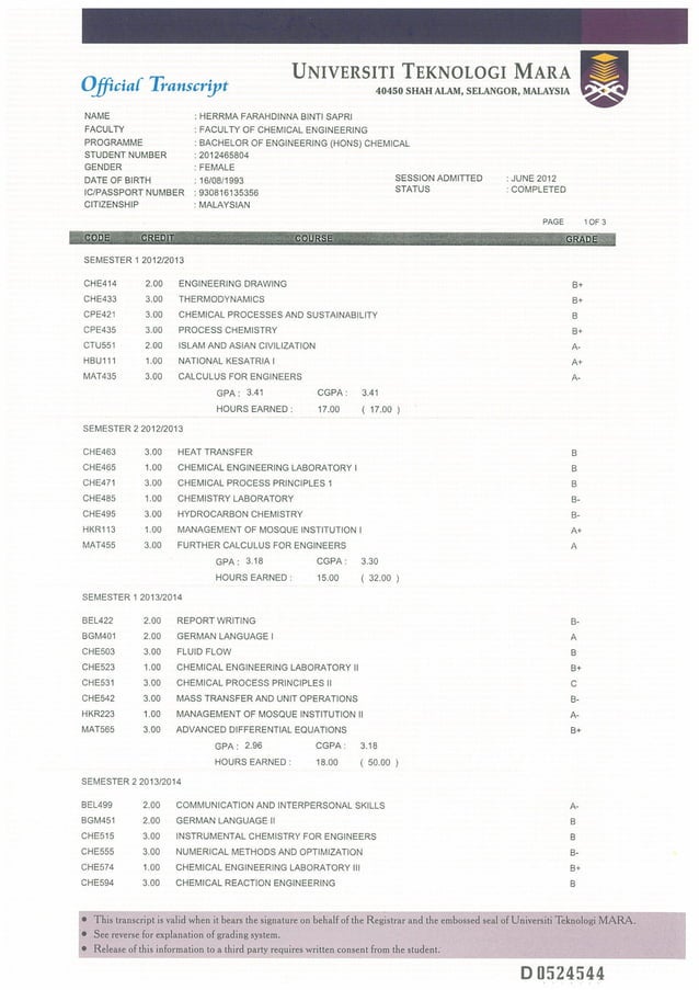 SHO CERTIFICATE AND ACADEMIC TRANSCRIPT | PDF