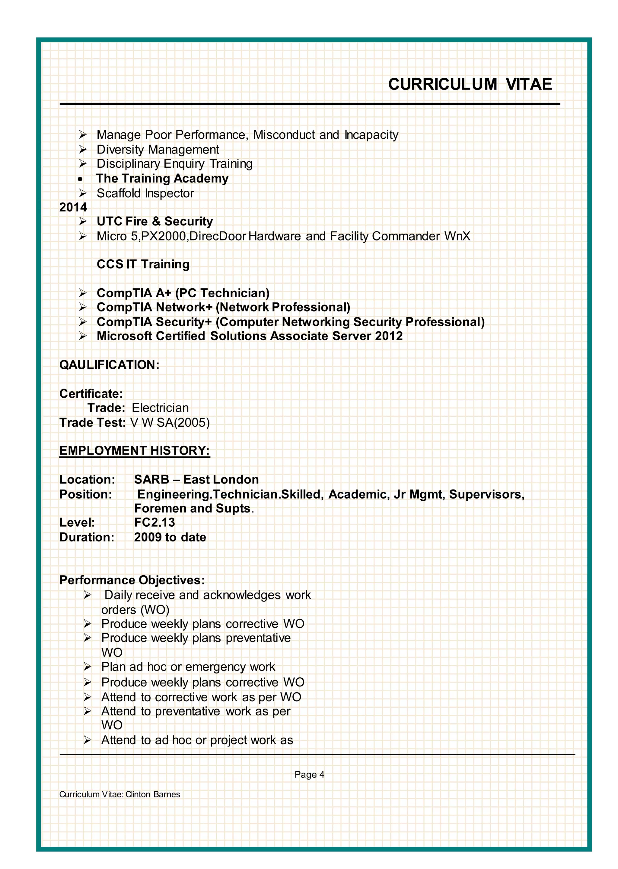 Clinton CV 2015 | DOCX
