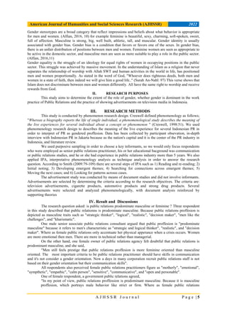 GENDER ANALYSIS OF PUBLIC RELATIONS AND ADVERTISING IN INDONESIA | PDF