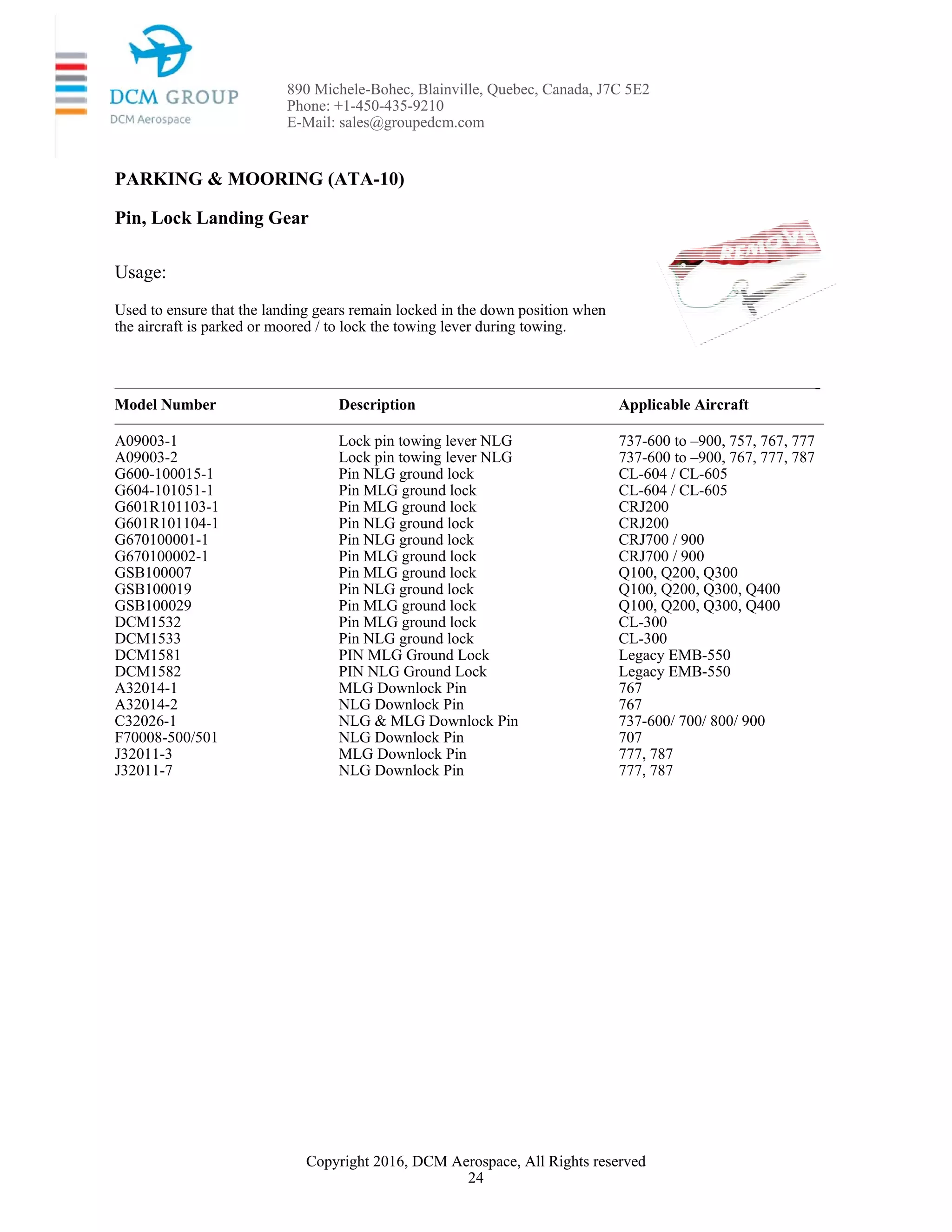 DCM Aerospace - Tooling & GSE Catalogue 2016 | PDF
