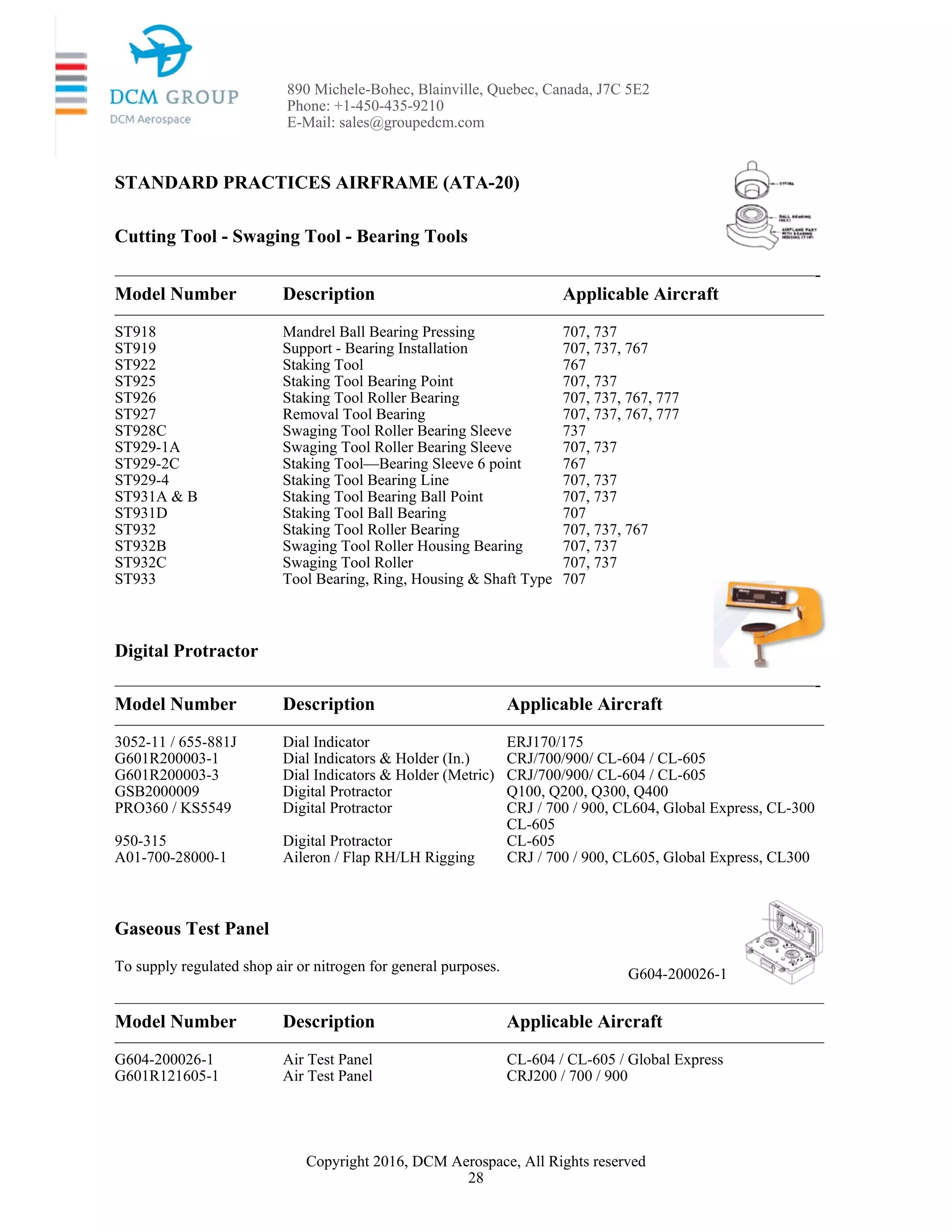 DCM Aerospace - Tooling & GSE Catalogue 2016 | PDF