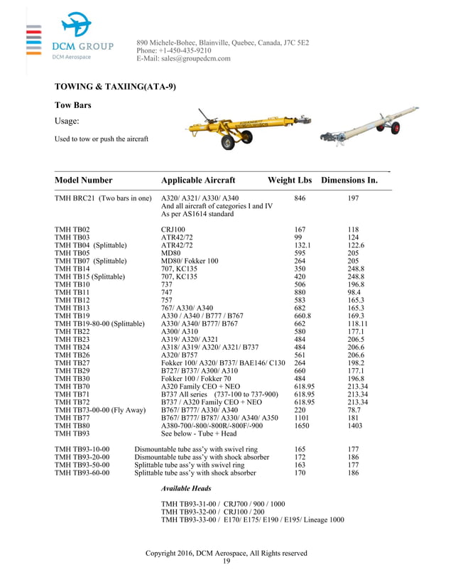DCM Aerospace - Tooling & GSE Catalogue 2016 | PDF | Aviation Industry ...