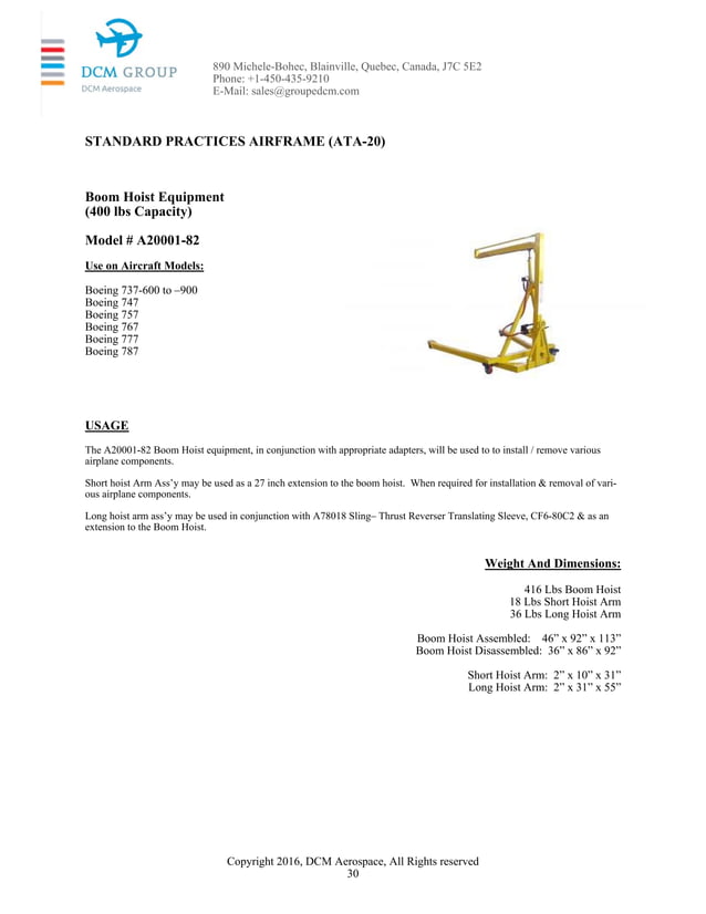 DCM Aerospace - Tooling & GSE Catalogue 2016 | PDF | Aviation Industry ...