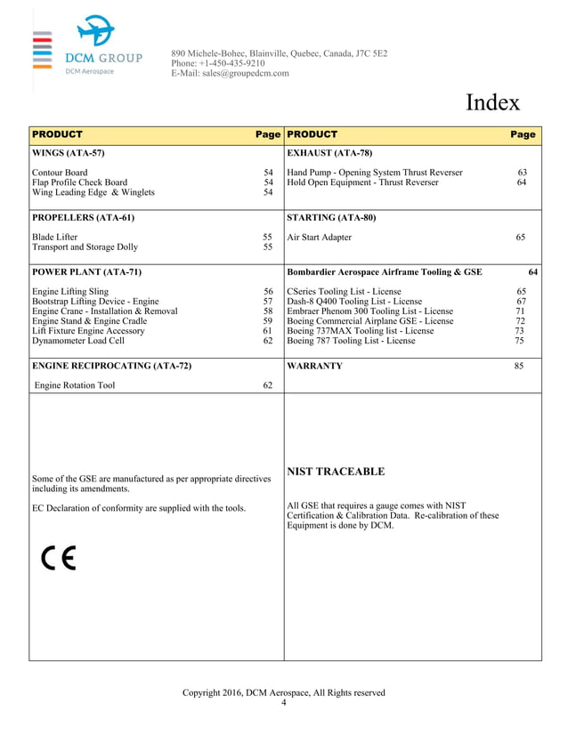 DCM Aerospace - Tooling & GSE Catalogue 2016 | PDF | Aviation Industry ...