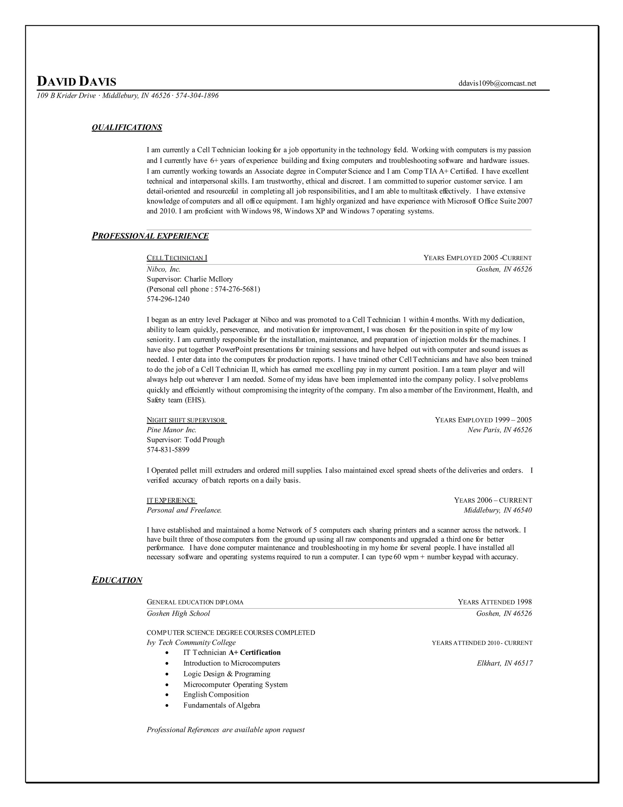 David Davis Resume | PDF
