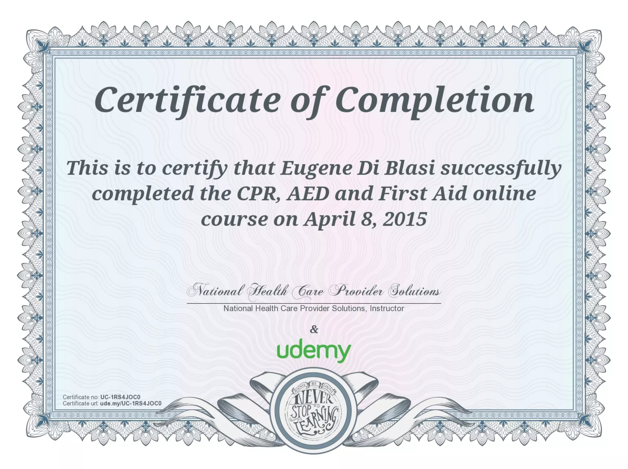 CPR, AED, First Aid Certificate | PDF