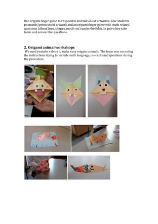 A22 origami workshops | DOCX