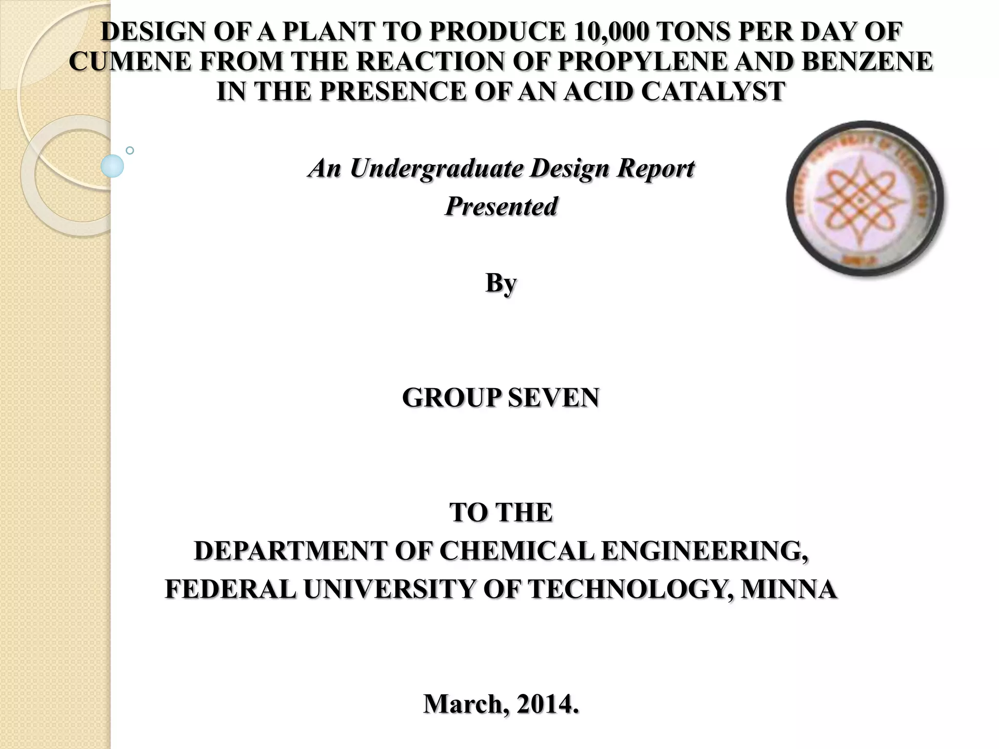 Cumene Production Slide Show (group 7) | PPTX