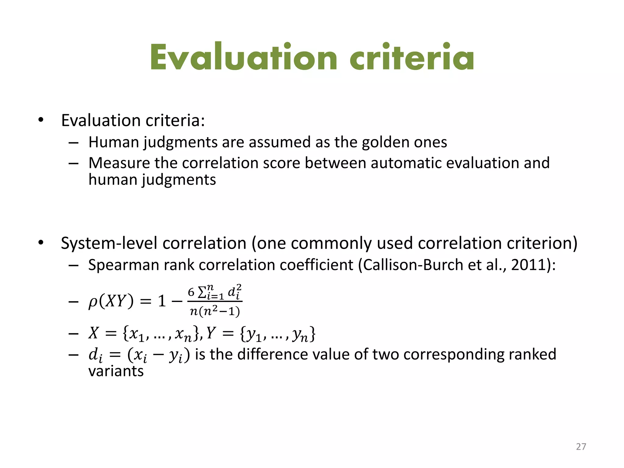 Lepor: augmented automatic MT evaluation metric | PPT