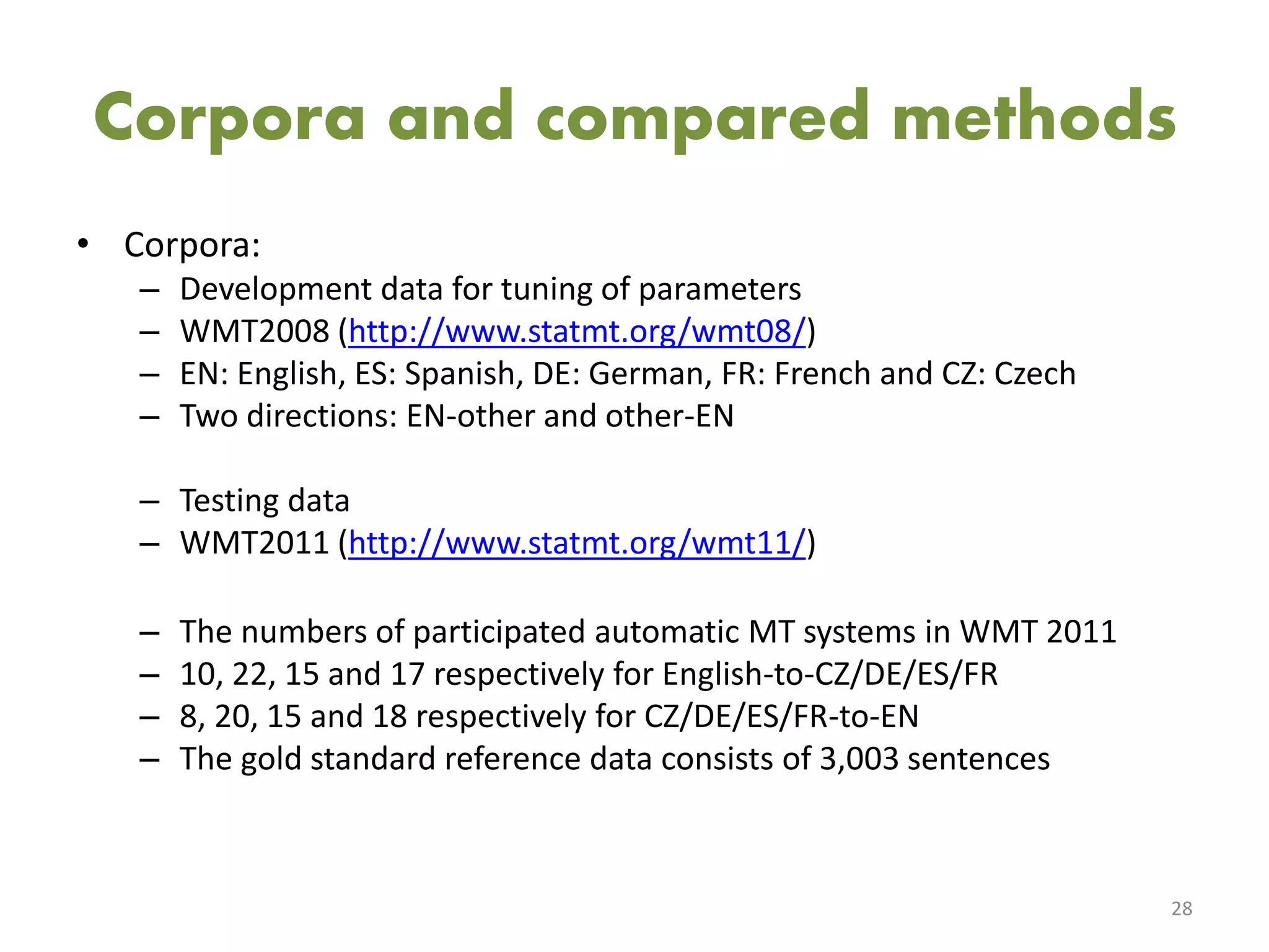 Lepor: augmented automatic MT evaluation metric | PPT