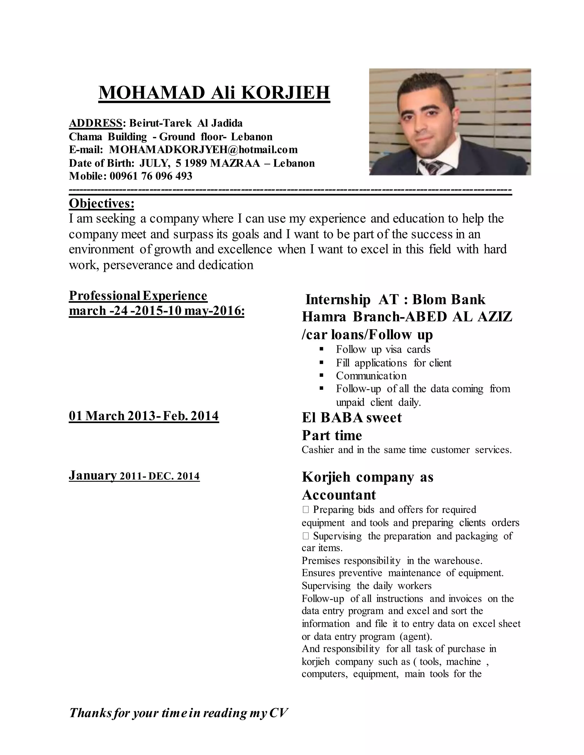 CV_MOHAMAD KORJIEH2222 | PDF