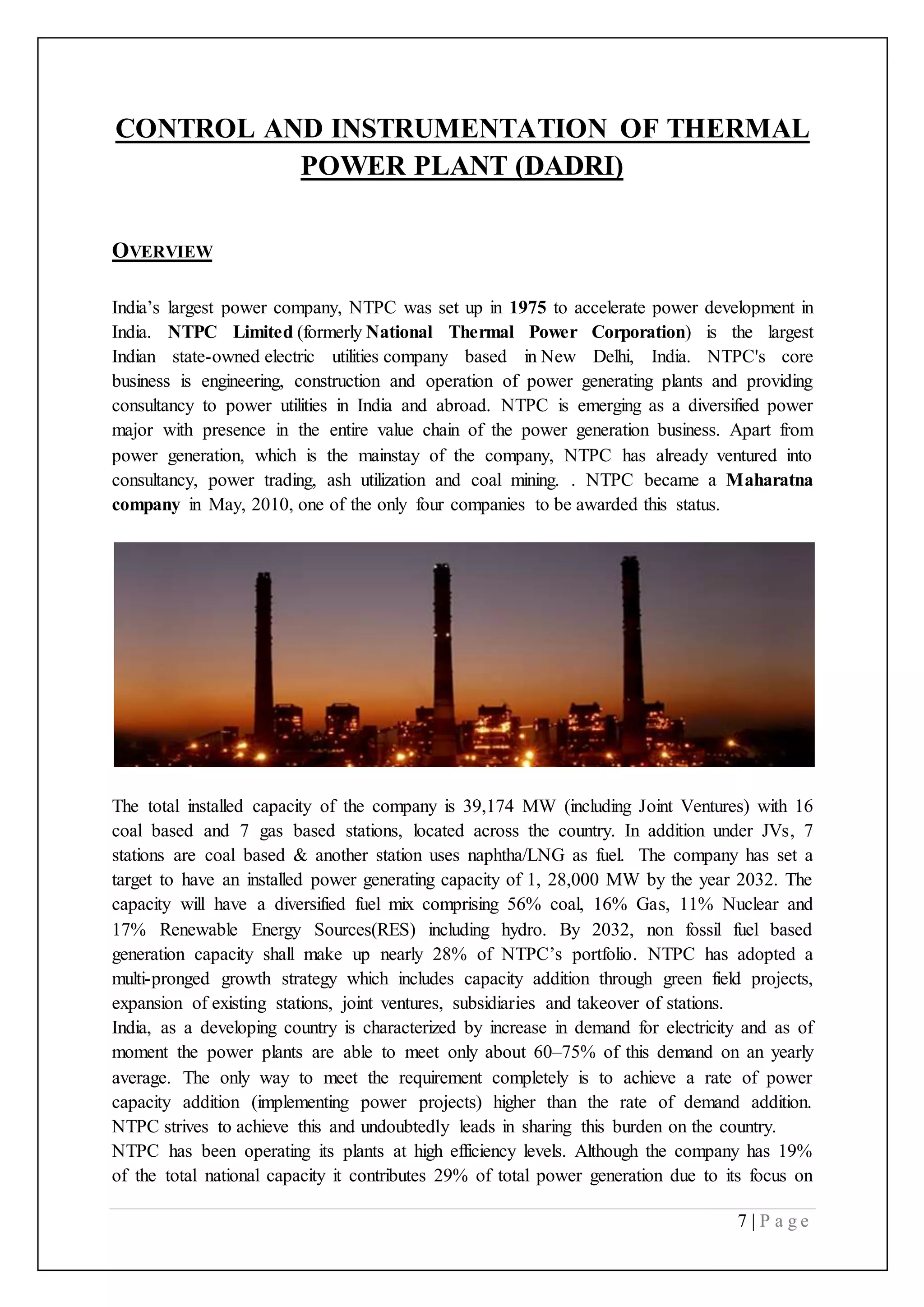 CONTROL AND INSTRUMENTATION OF POWER PLANT | DOCX