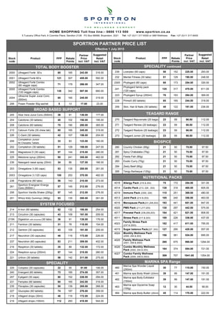 Sportron_MA_Pricelist_July_2015 | PDF