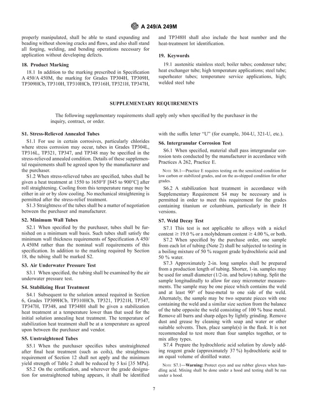 ASTM A249 | PDF