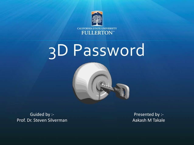 3DPassword_AakashTakale | PPT