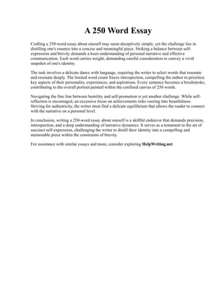 A 250 Word Essay | PDF
