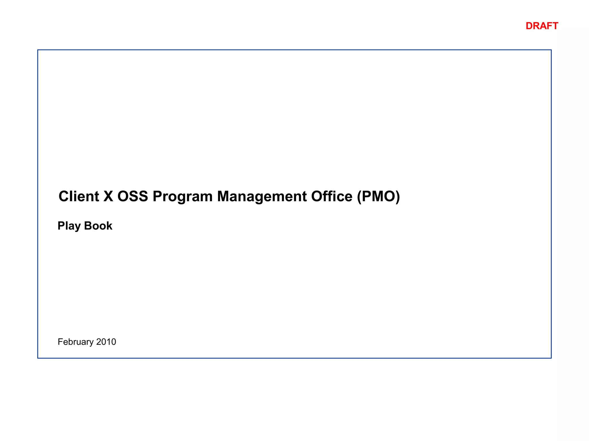 Program Management Playbook | PPT