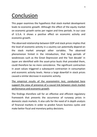 Econometrics project | PDF