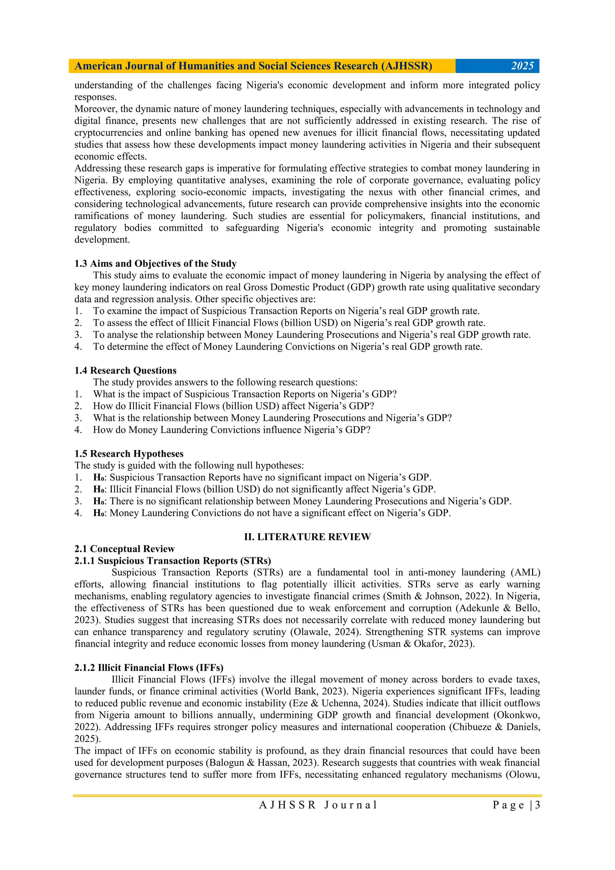 A SEMINAR PAPER ON ECONOMIC IMPACT OF MONEY LAUNDERING IN NIGERIA | PDF